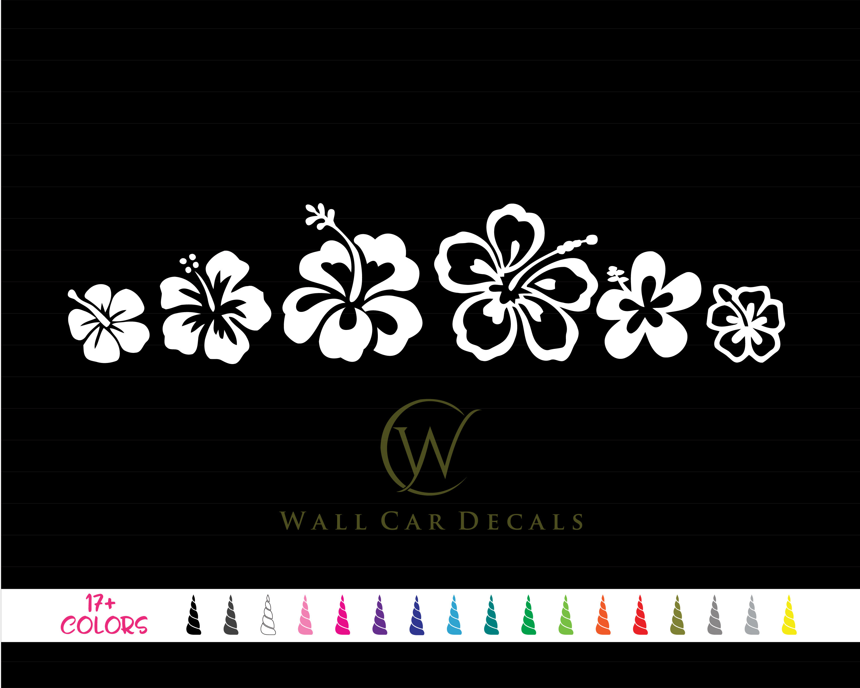 Hibiscus Flower Vinyl Decals - Hawaiian Wall Decal - Home Décor Wall ...