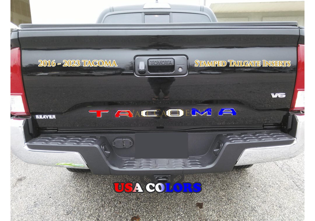 Stamped Tailgate Insert Red White Blue Letter Vinyl Decals for 2016 17 ...