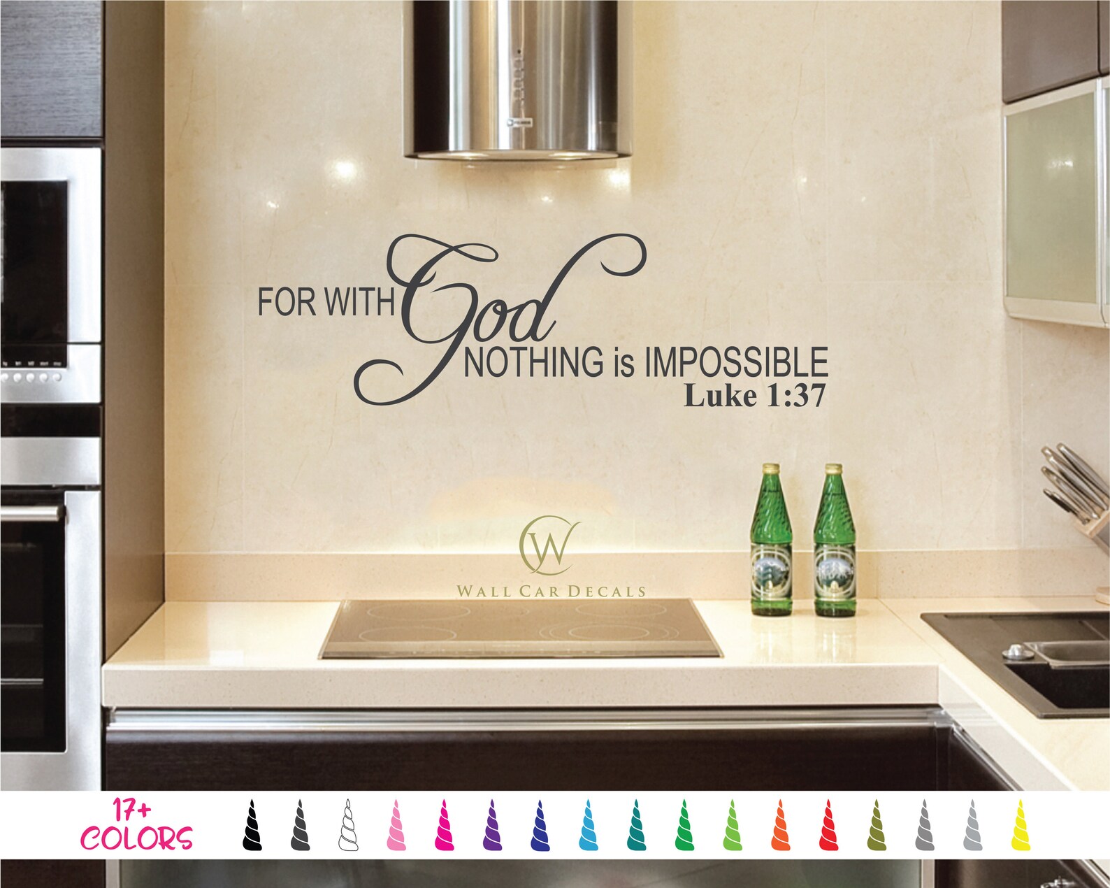 Luke 1:37 Decal Bible Wall Decal Scripture Wall Decal - Etsy
