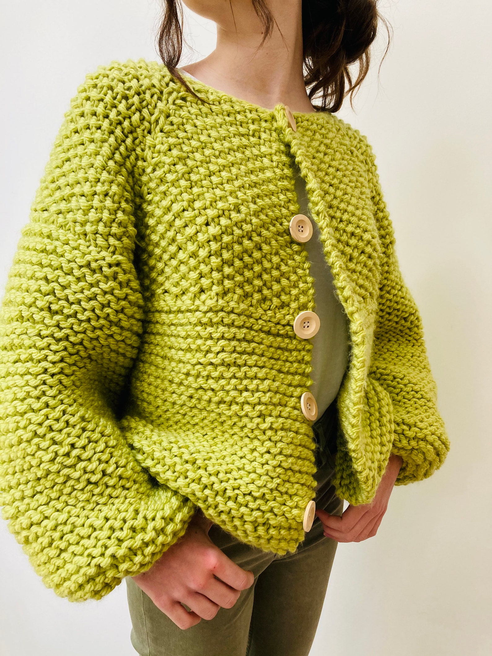 Super Chunky Knit Cardigan Pattern Instant Download, Hand Knitted ...