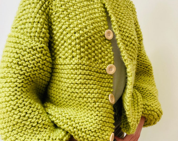 Super Chunky Knit Cardigan Pattern Instant Download, Hand Knitted ...