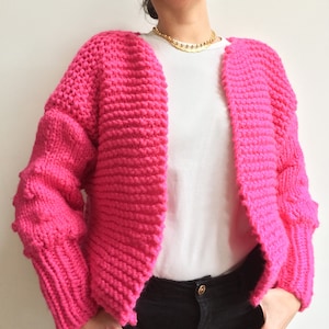 Hand Knitted Sweater Easy Knitting Pattern Digital Download Cardigan ...