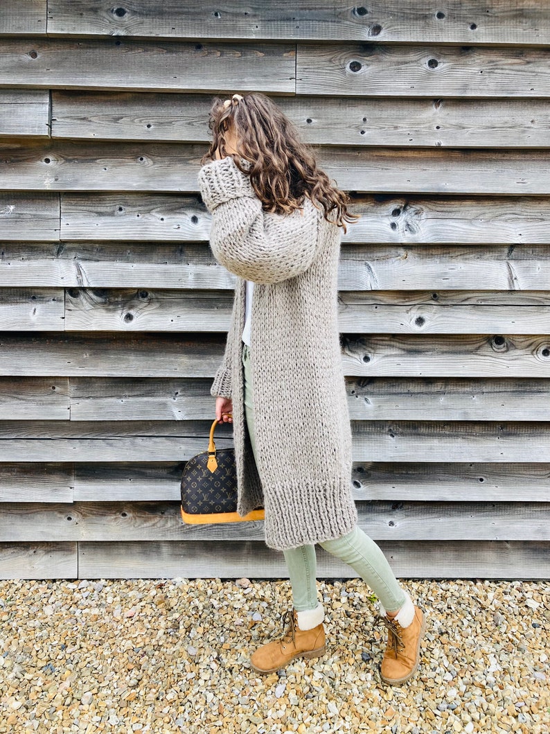 Long Chunky Cardi Knitting Pattern Instant Download Big Sizes - Etsy