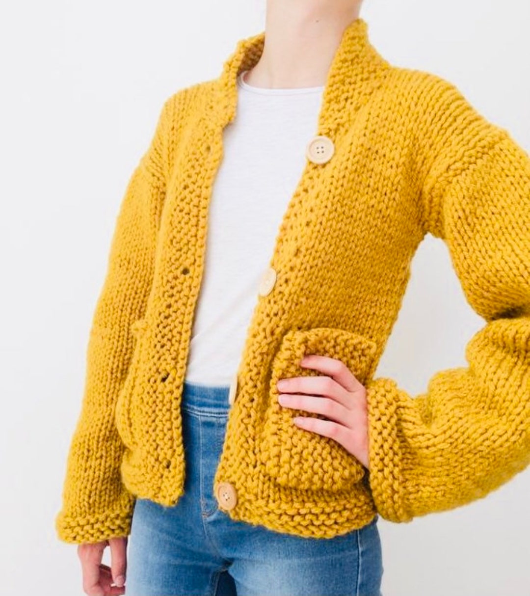 Chunky Cardigan Pattern, Sweater Pattern Knit, Cardigan Pattern ...