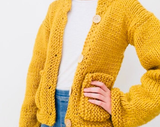 Super Chunky Knit Cardigan Pattern Instant Download, Hand Knitted ...
