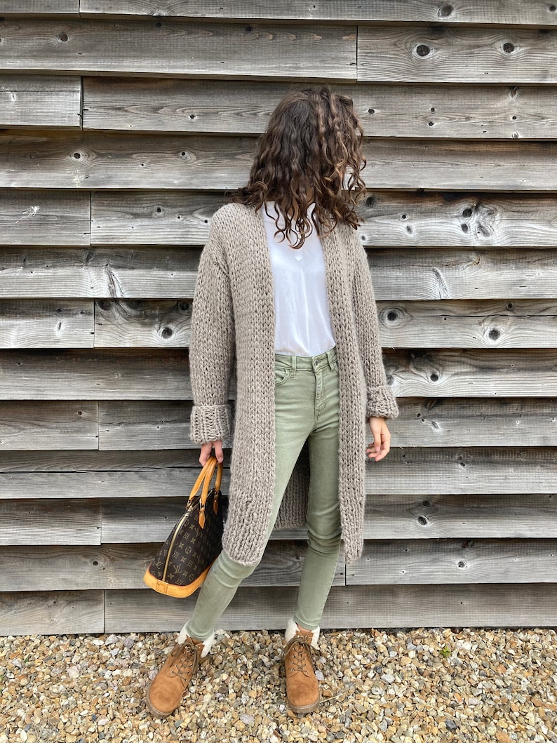 Long Chunky Cardi Knitting Pattern Instant Download Big Sizes - Etsy