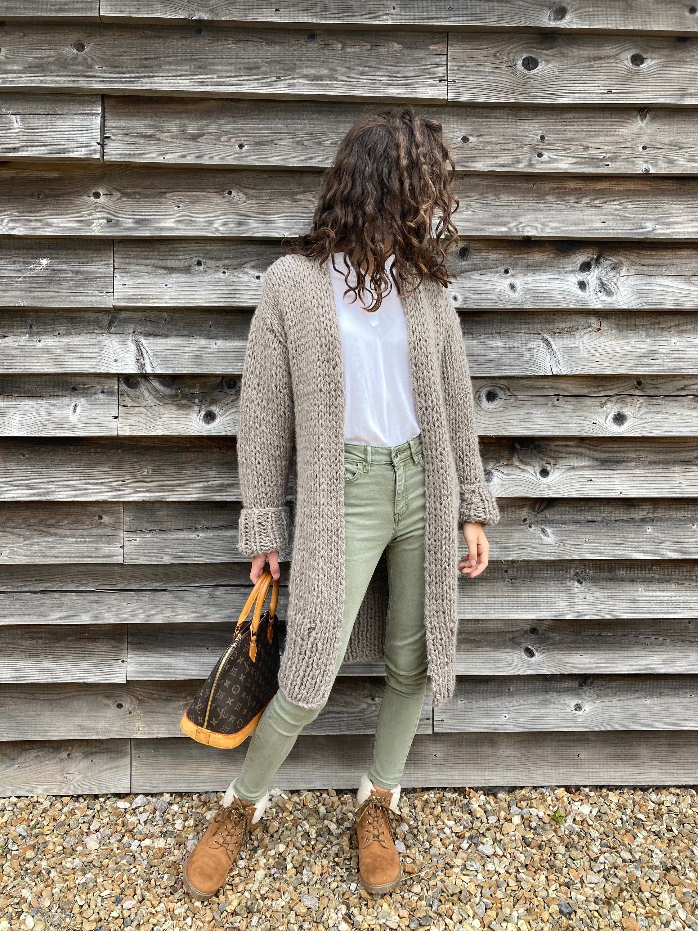 Long Chunky Cardi Knitting Pattern Instant Download Big Sizes - Etsy UK