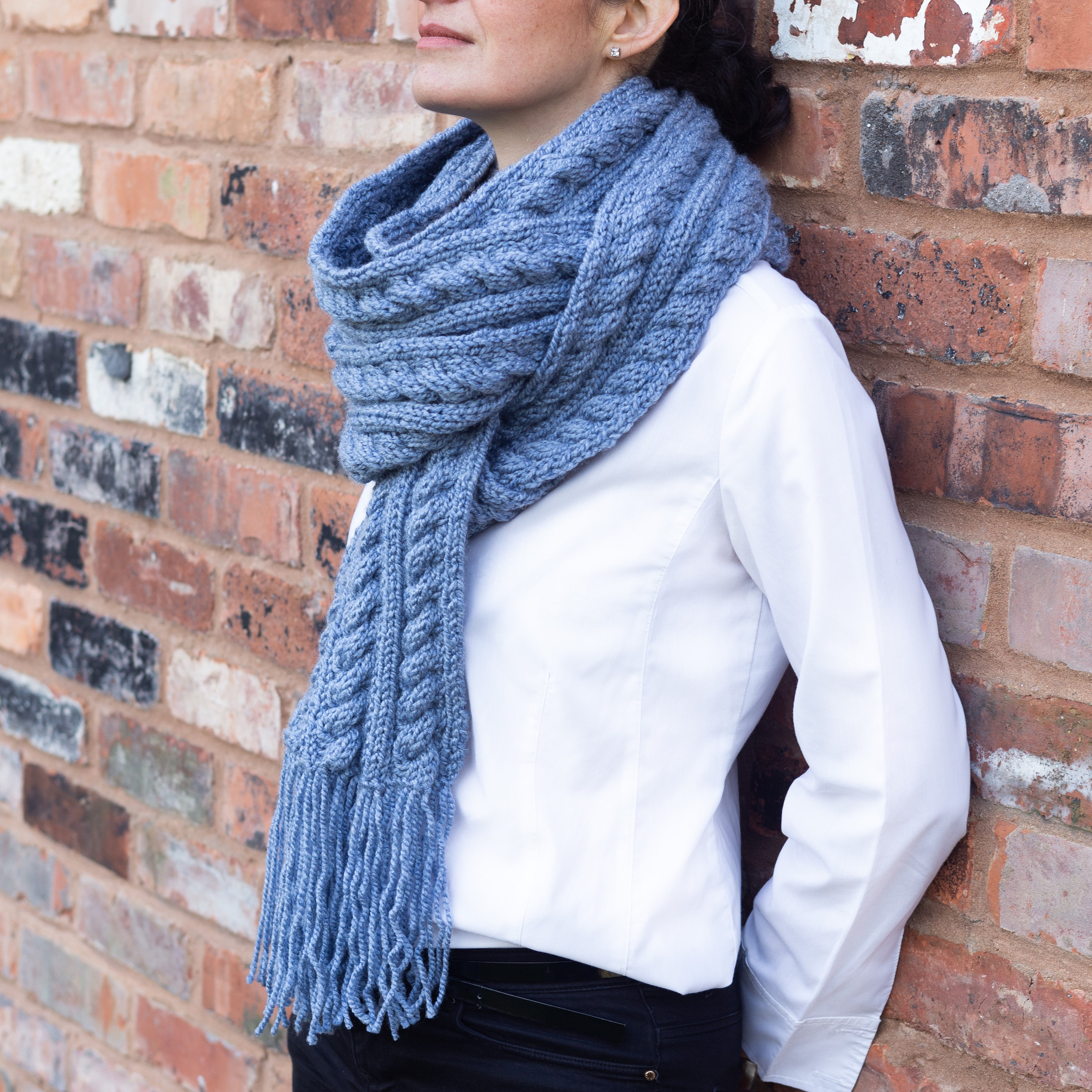 Chunky Cable Knit Scarf Pattern