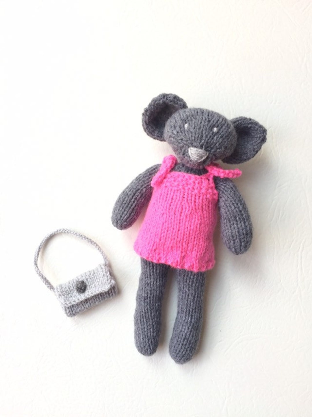 Mouse Amigurumi Knitting Pattern: Knitted Animal Toy With Dress (PDF ...