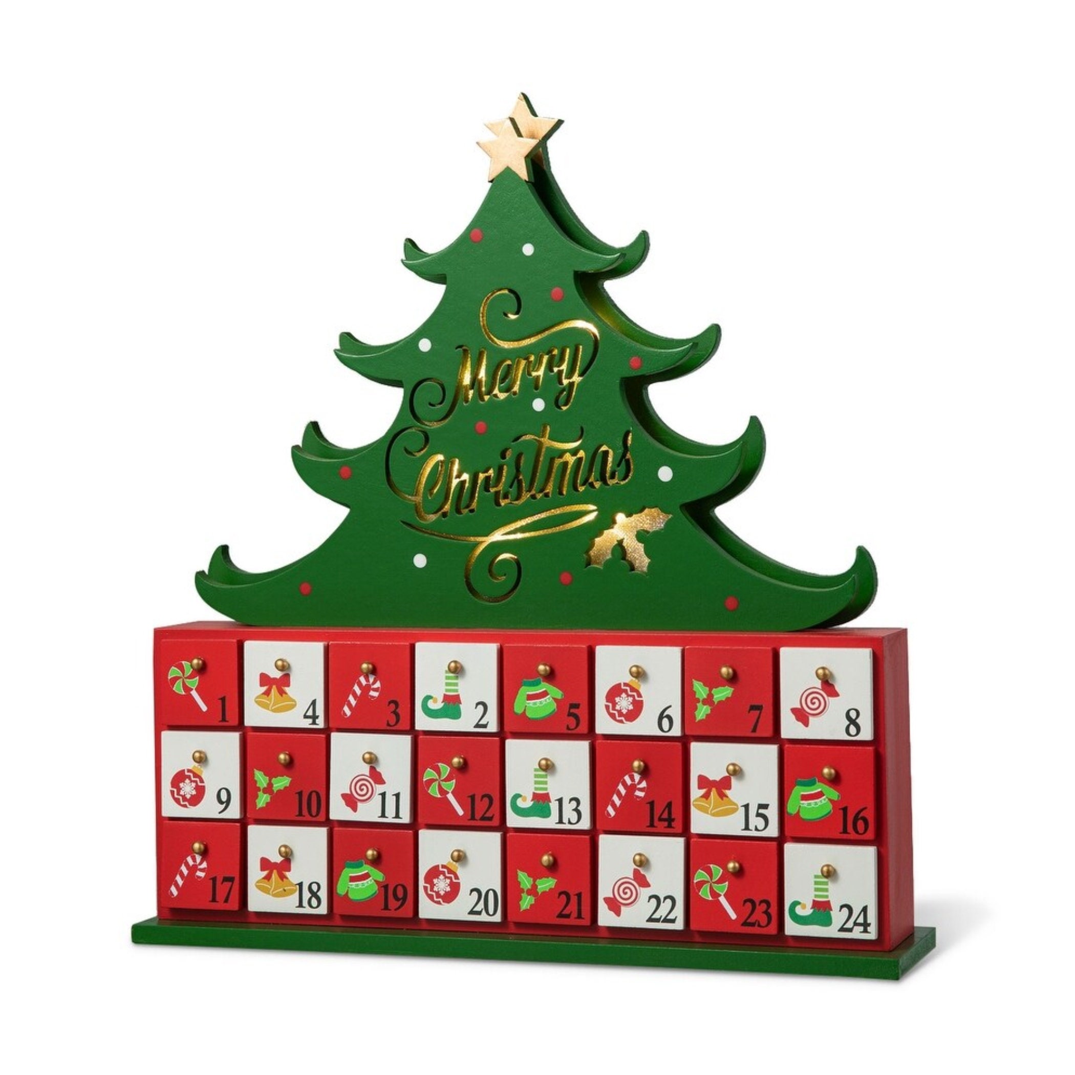 Christmas Tree Countdown Calendar, Christmas Advent Calendar, Wooden ...