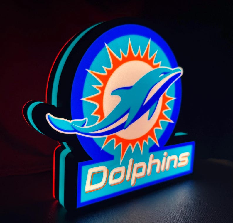 Miami Dolphins LED Light Box - Etsy