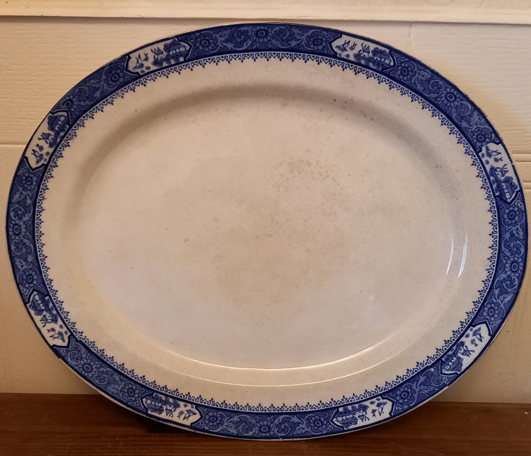 Vintage British Anchor Oval Platter Plate Windmill Design - Etsy