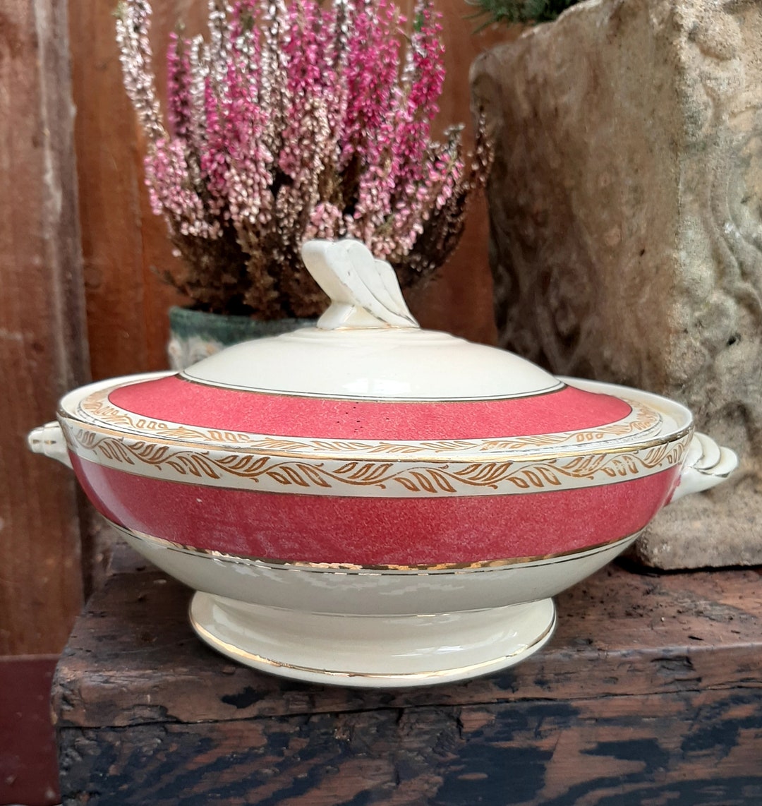 Vintage Adams Royal Ivory Titan Ware Art Deco Pink White and Gold ...