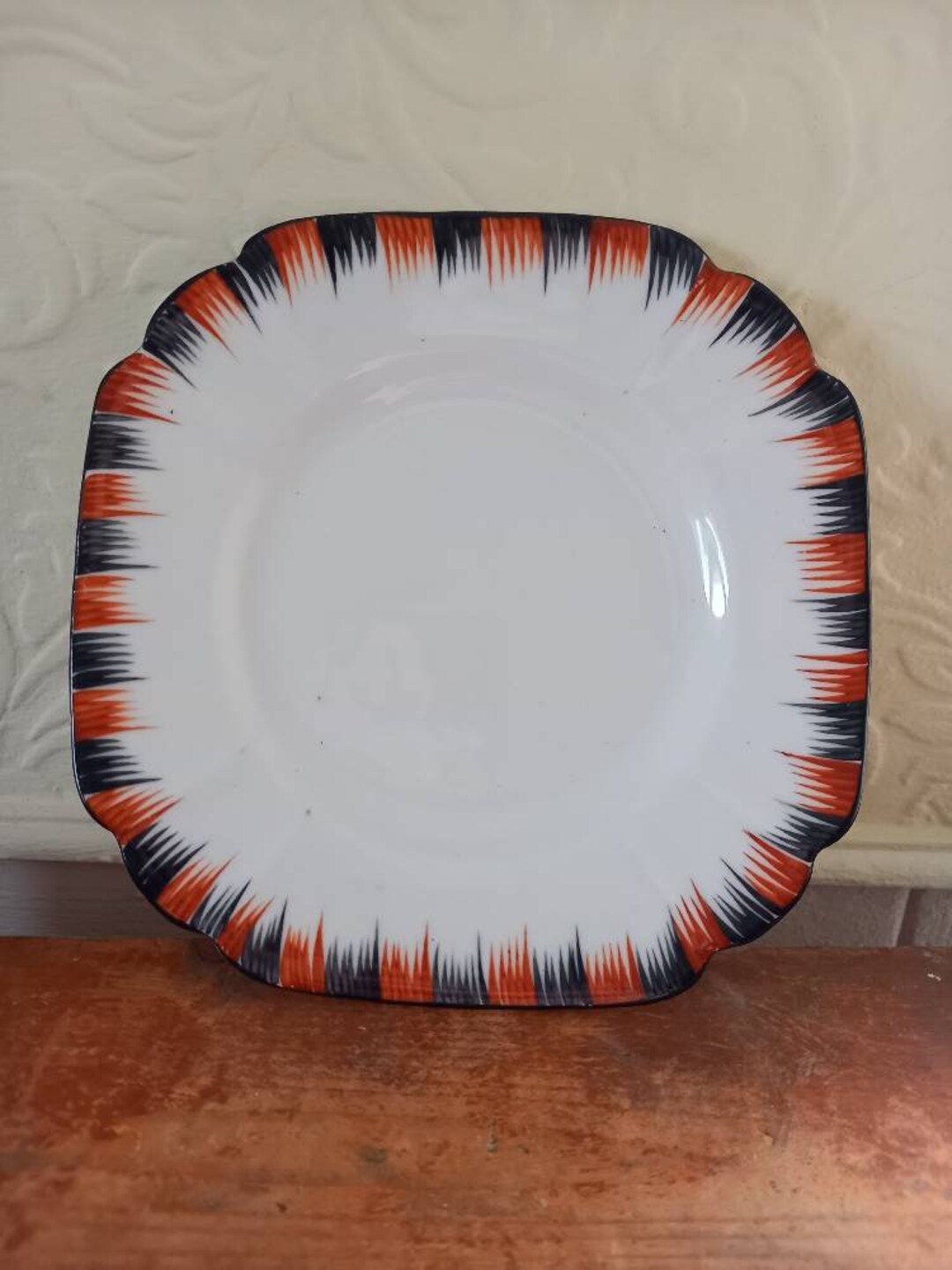 Vintage Art Deco Melba Ware English Cake Sandwich Plate Black and Red ...