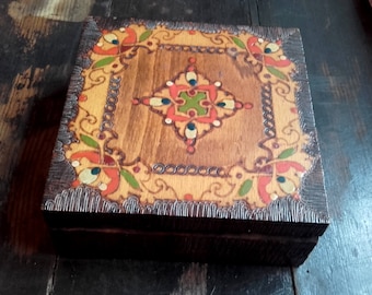 Wood Burned Box | Etsy