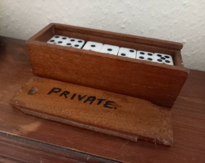 Vintage Domino Set in Rustic Arts and Crafts Box - Etsy