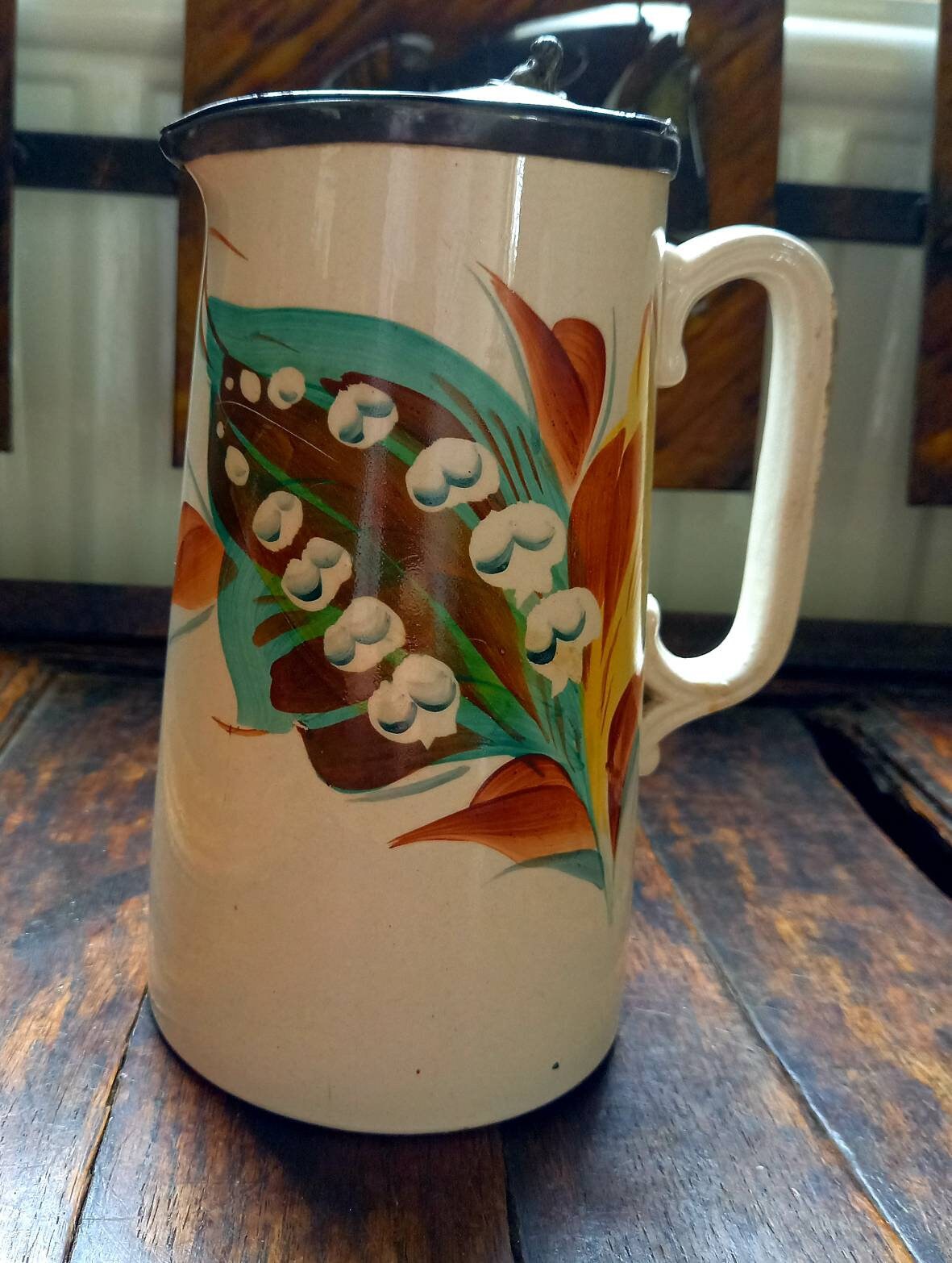 Antique Victorian English ceramic Lily of the valley syrup jug | Etsy