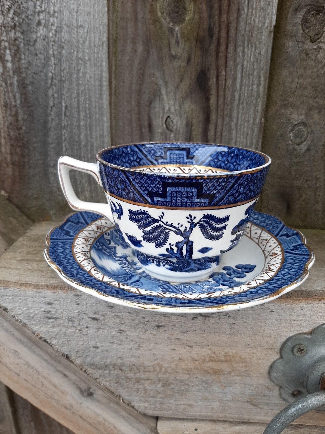 Vintage Booths Real Old Willow Tea Cup and Saucer - Etsy