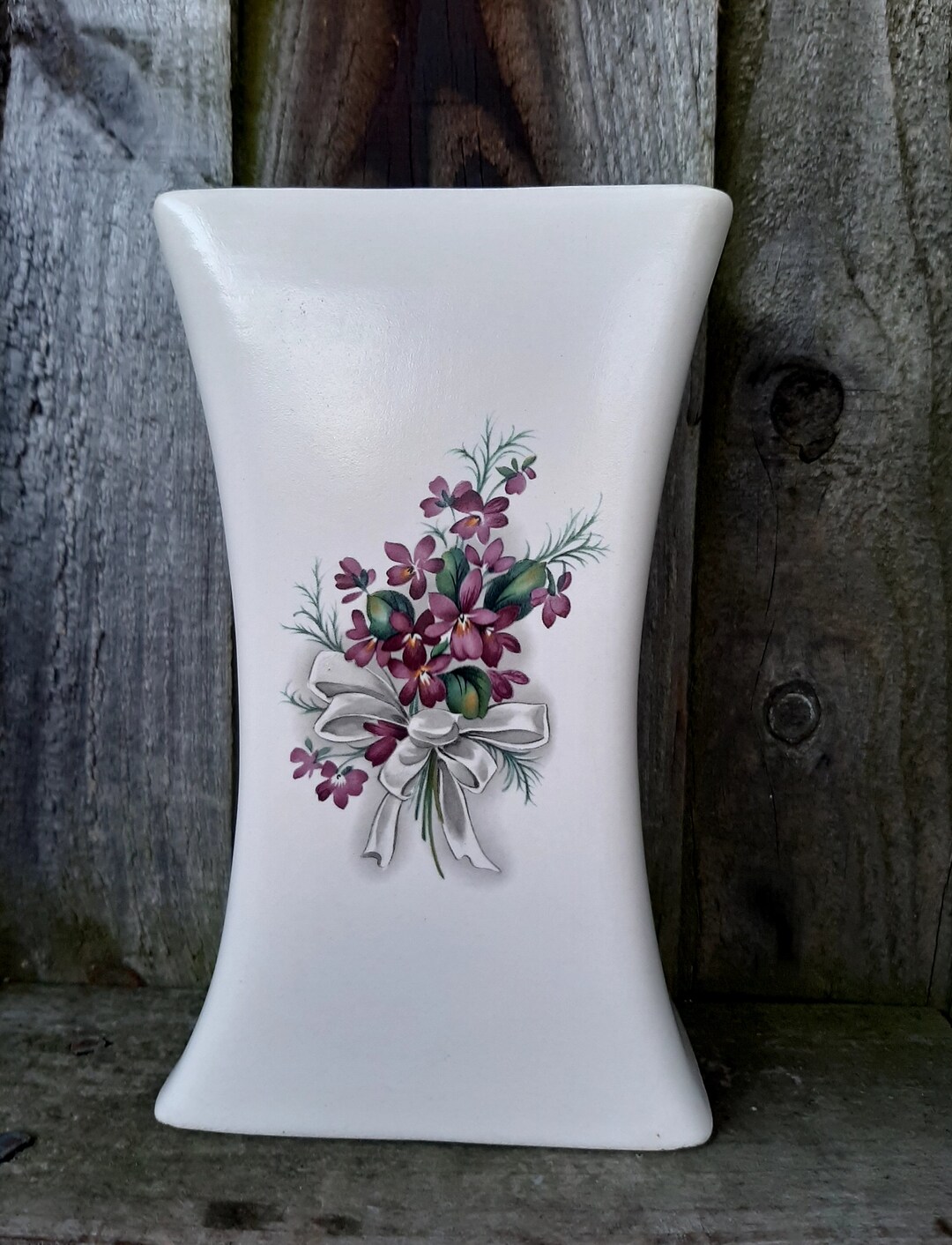 Vintage New Devon Pottery Newton Abbot Vase With Violets - Etsy