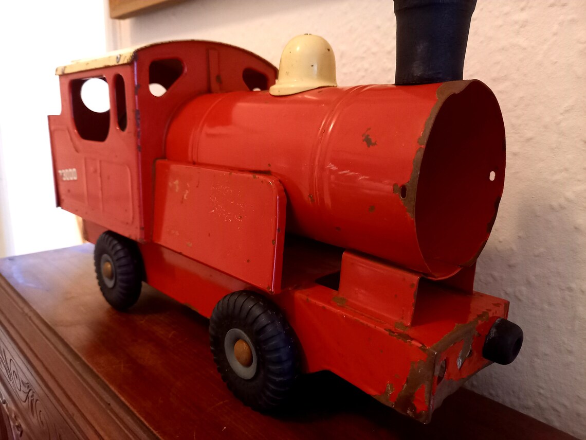 Vintage 50's Large Tri-ang Puff Puff Pull Train 7300 - Etsy