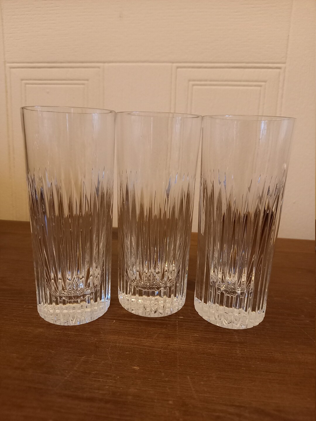 Vintage Clear Ribbed Tall Boy Glasses - Etsy