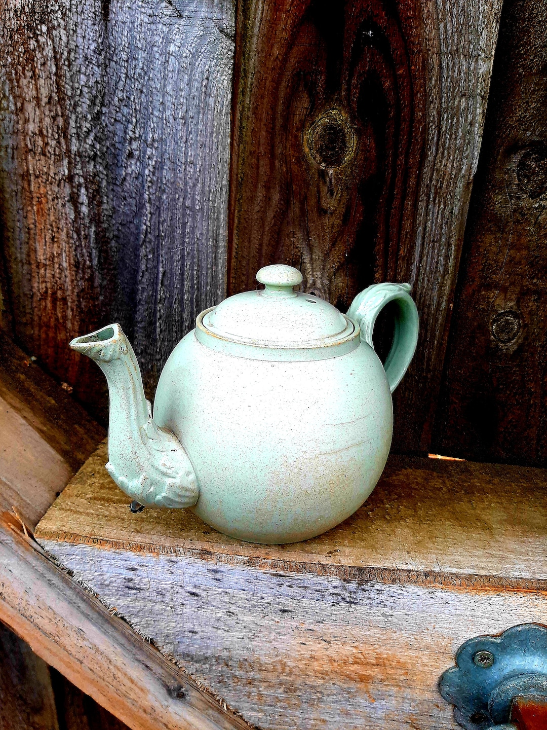 Small Antique Pale Sage Green Dudson Salt Glaze Teapot - Etsy