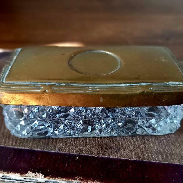 Cut Glass Trinket Box - Etsy