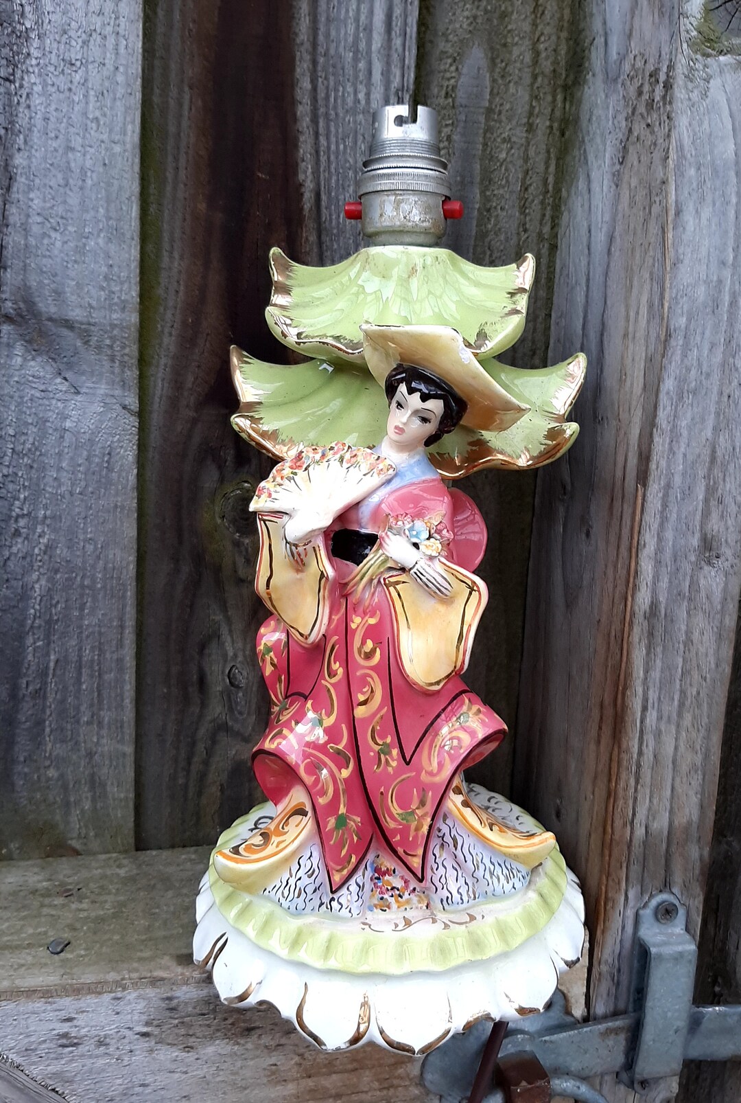 Vintage Mid Century Italian Ceramic Geisha Girl Table Lamp - Etsy