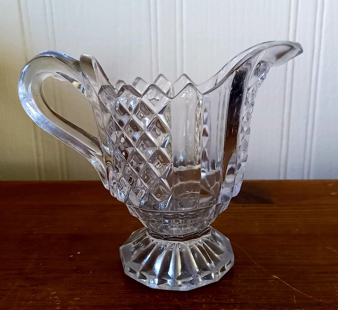 Antique Diamond Pattern Art Deco Clear Glass Jug Pitcher - Etsy Canada