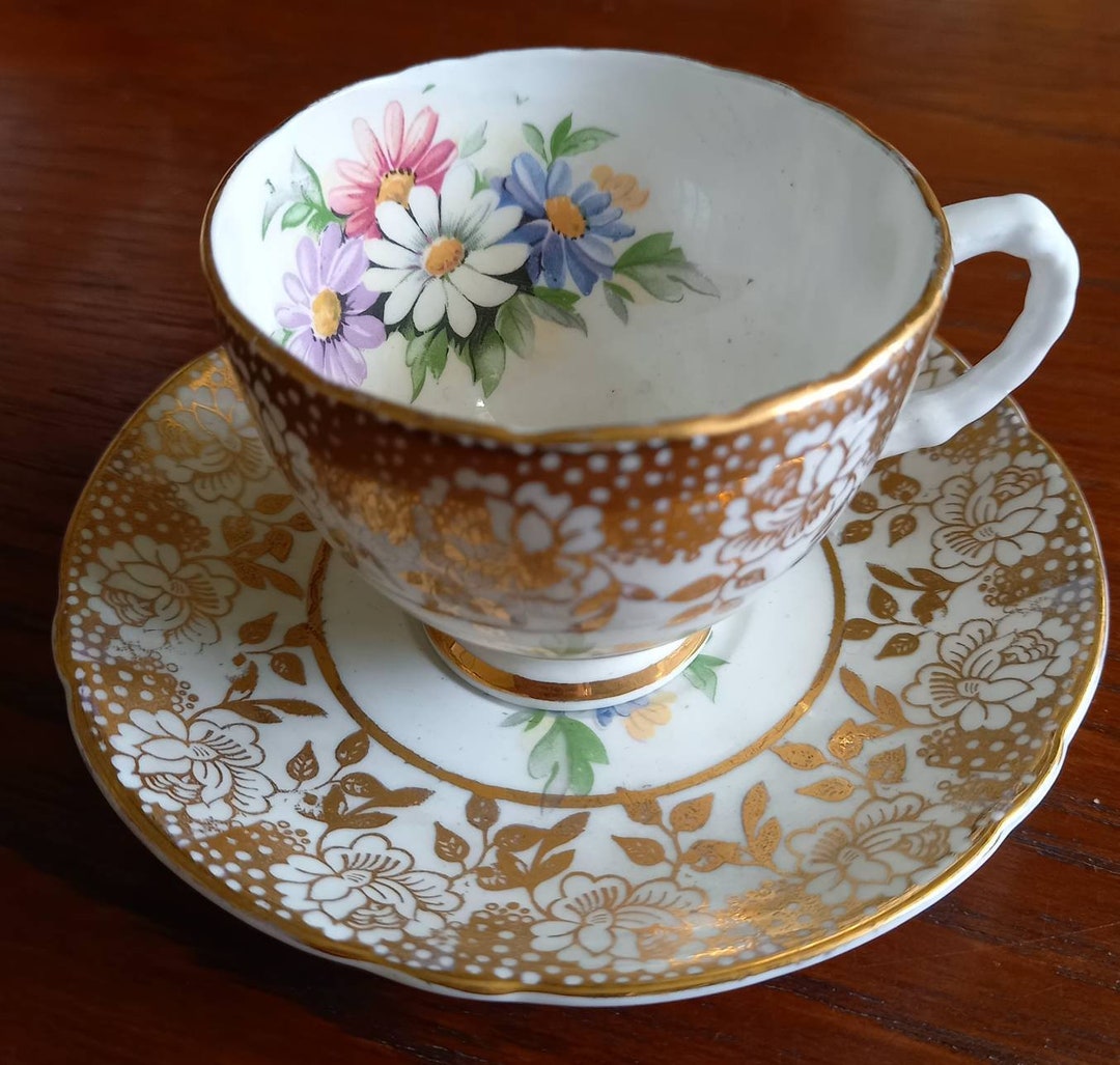 Vintage Petite Bone China Shelley Daisy and Lacy Gold Cup Andsaucer - Etsy