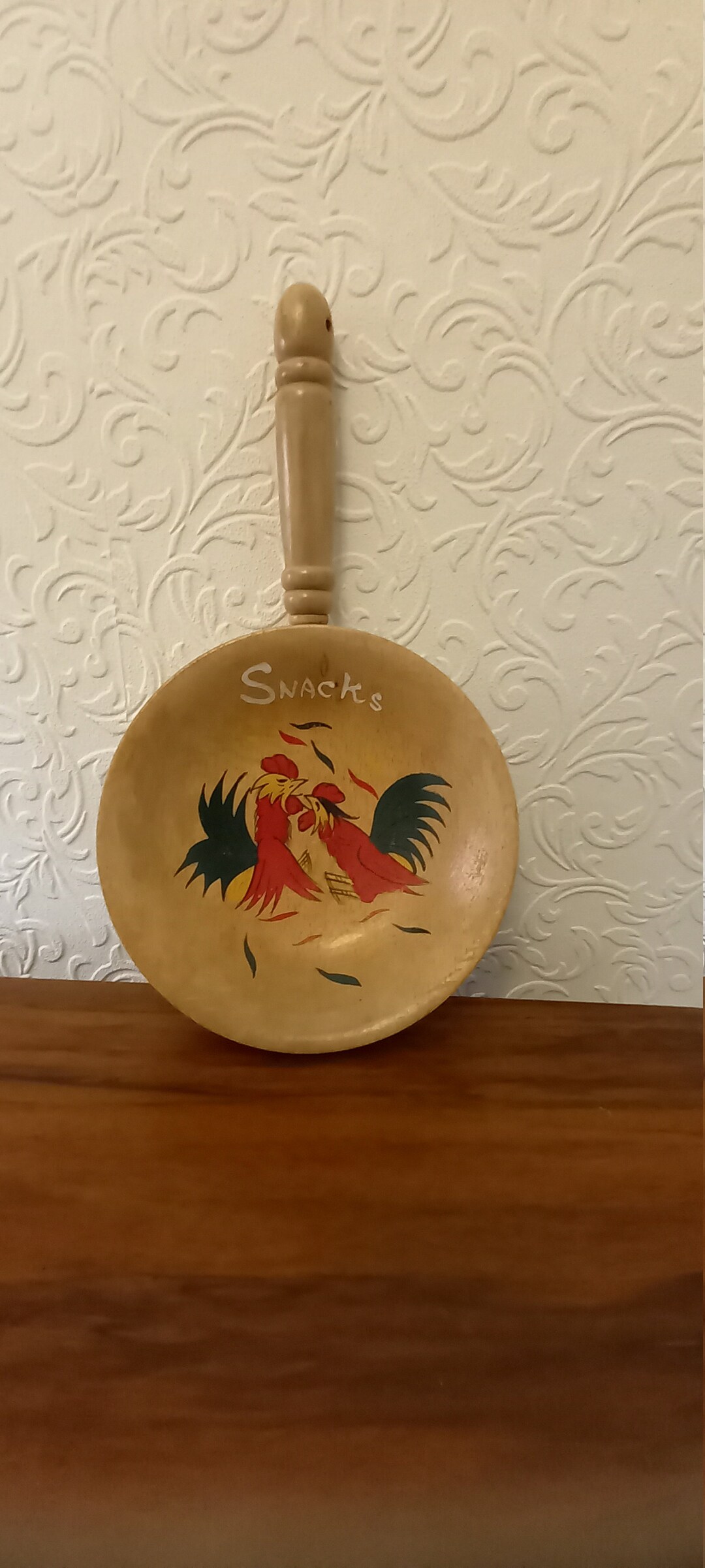 Mid Century 50s Rooster Cockerell Wooden Snack Tray - Etsy