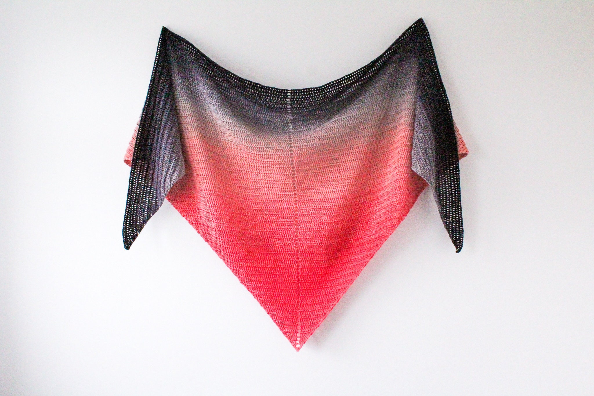 Bottom up Crochet Shawl Pattern: Triangle Filet Design (PDF Pattern) - Etsy