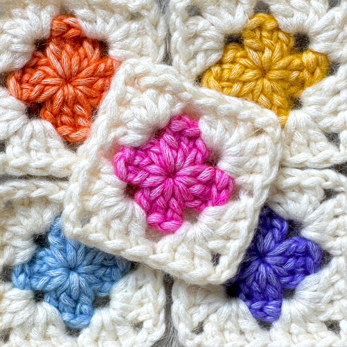 Mini Granny Square Pattern, Crochet Granny Square Pattern, Beginner ...