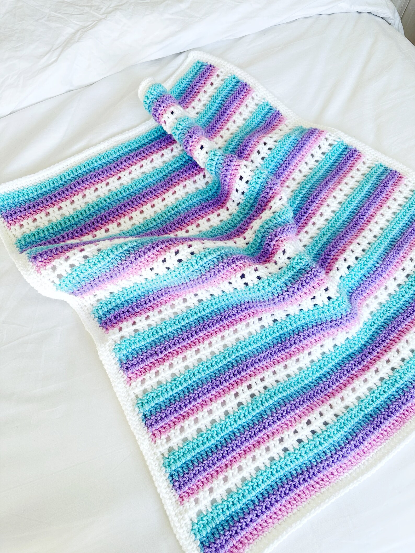Orla Blanket Pattern, Crochet Baby Blanket Pattern, Filet Crochet ...