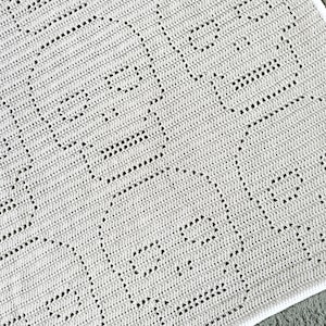 Skull Crochet Blanket Pattern, Filet Crochet Skull Blanket, Filet ...