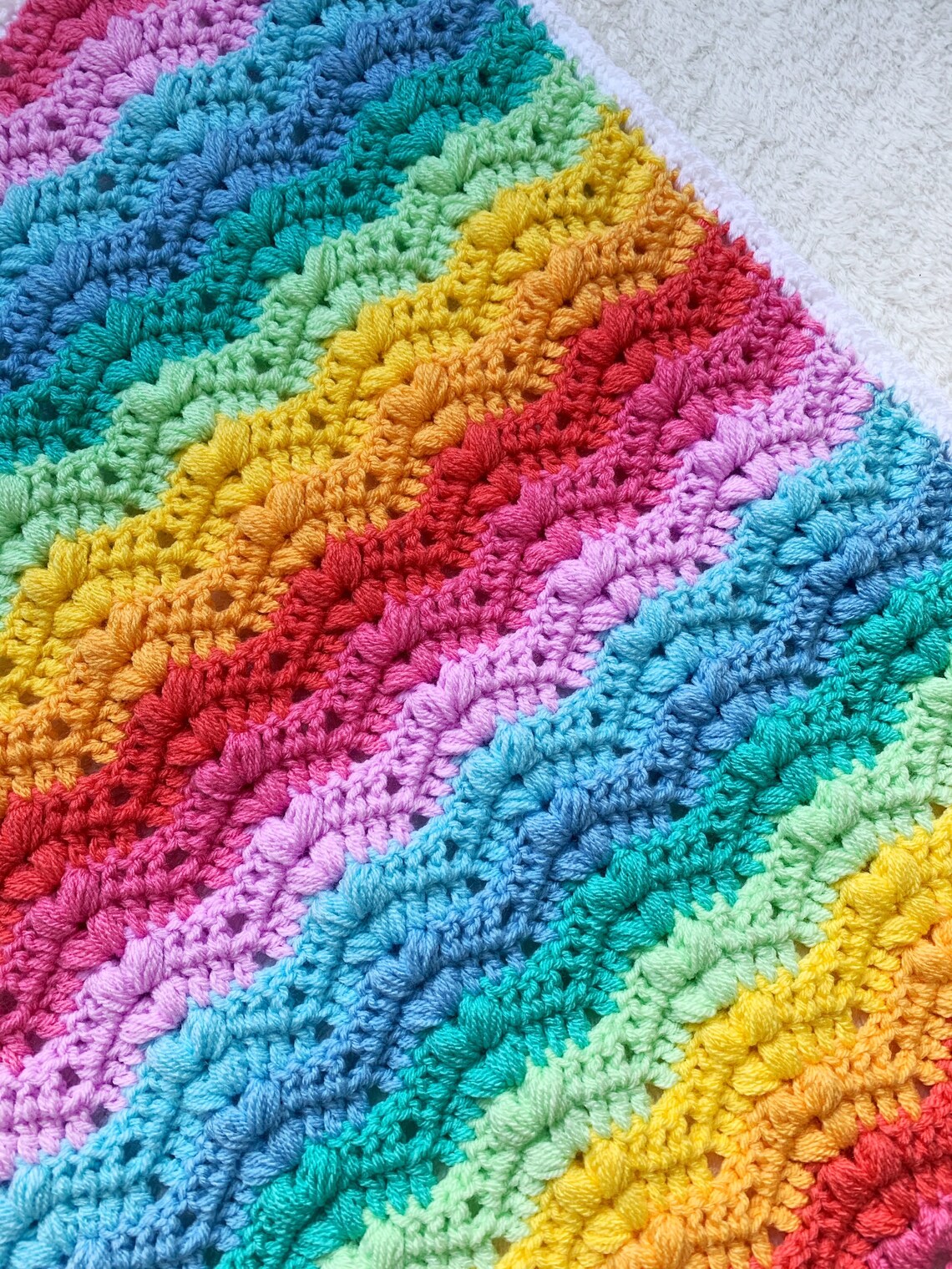 Bobble Ripple Baby Blanket Crochet Baby Blanket Crochet | Etsy