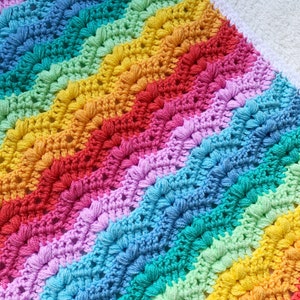 Bobble Ripple Baby Blanket, Crochet Baby Blanket, Crochet Pattern ...