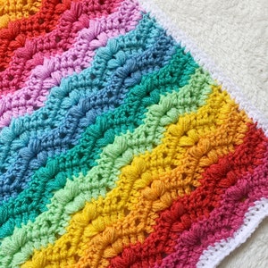Bobble Ripple Baby Blanket, Crochet Baby Blanket, Crochet Pattern ...