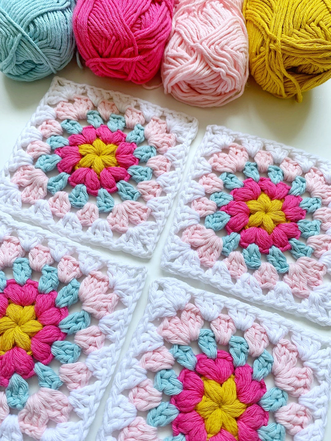 Moonshine Bobble Granny Square Crochet Pattern (PDF Download) - Etsy