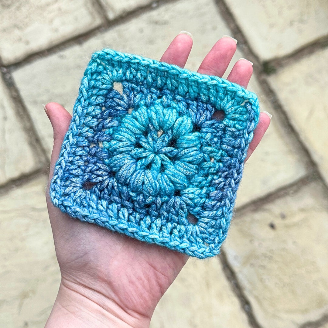 Small Granny Square Pattern, Crochet Square Pattern, Puff Stitch Granny ...