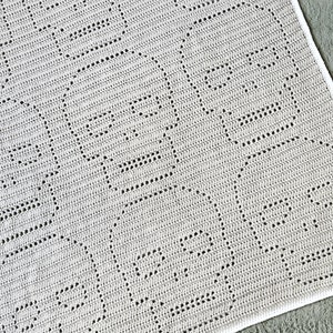 Skull Crochet Blanket Pattern, Filet Crochet Skull Blanket, Filet ...