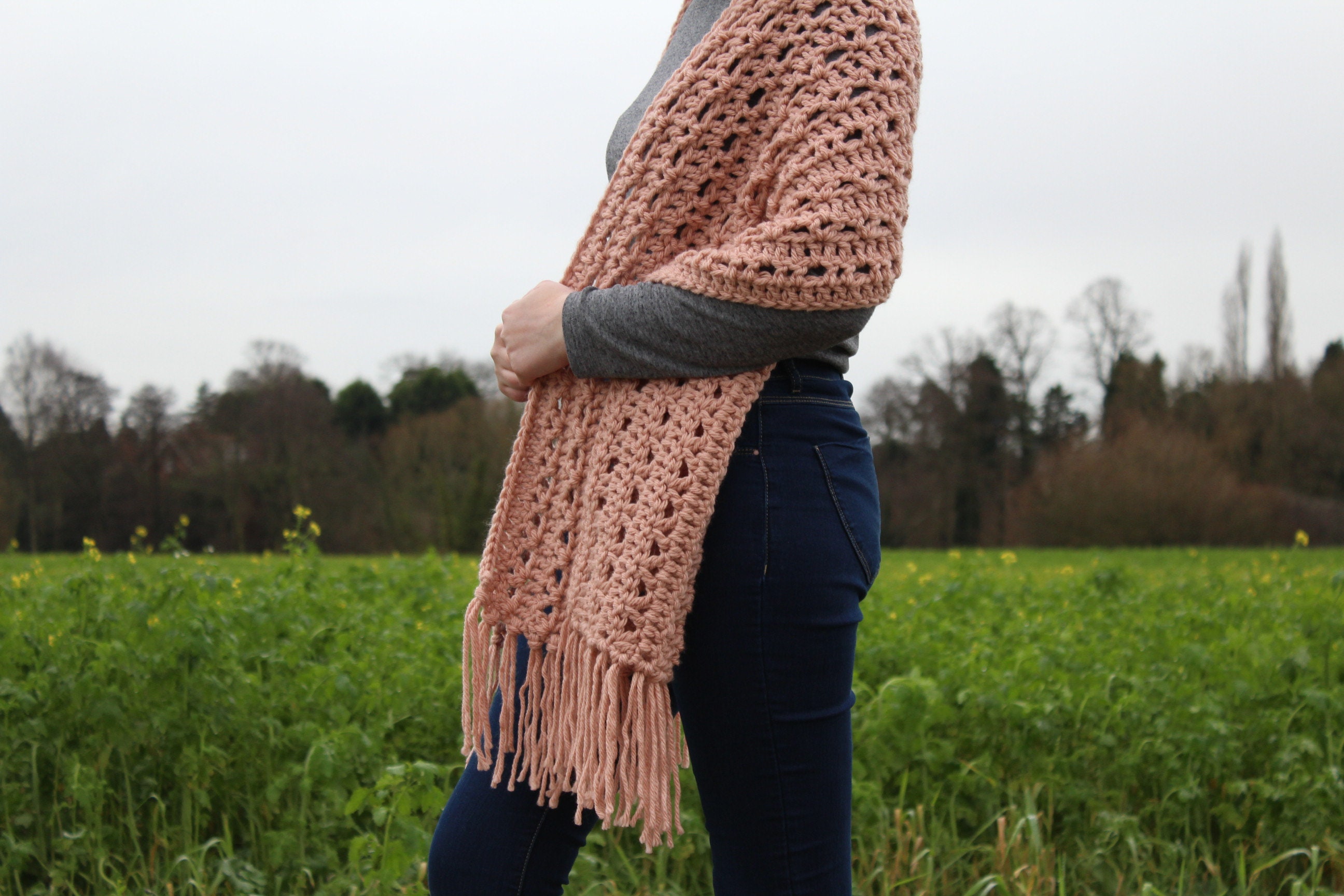 Wildflower Chunky Shawl Crochet Shawl Pattern Crochet - Etsy UK