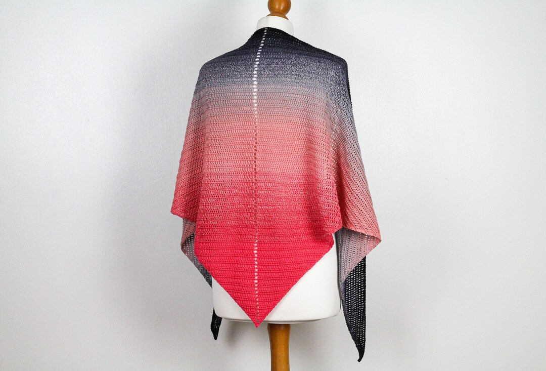 Bottom up Crochet Shawl Pattern: Triangle Filet Design (PDF Pattern) - Etsy