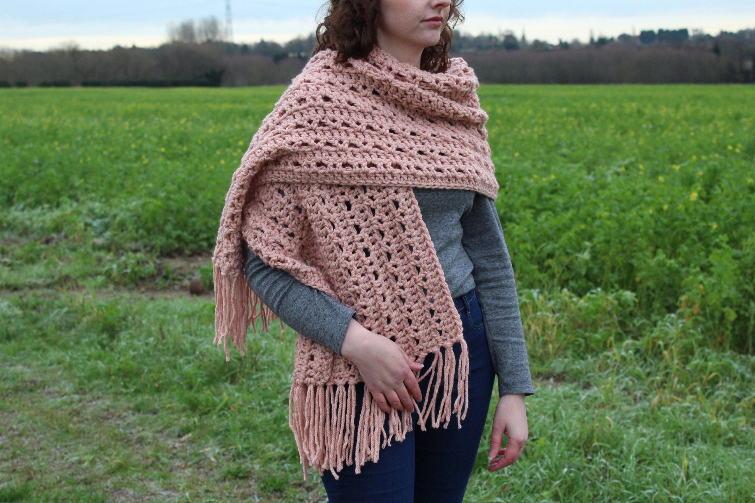 Wildflower Chunky Shawl Crochet Shawl Pattern Crochet - Etsy UK