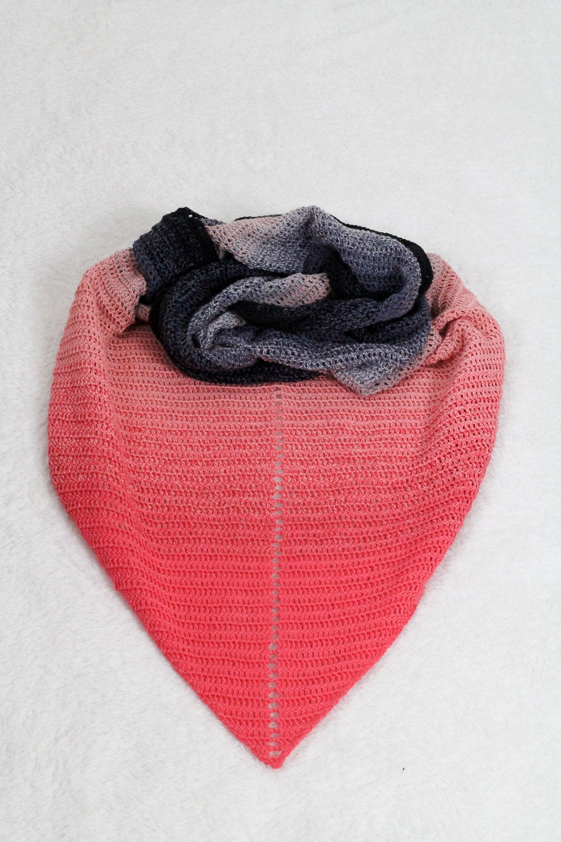 Bottom up Crochet Shawl Pattern: Triangle Filet Design (PDF Pattern) - Etsy