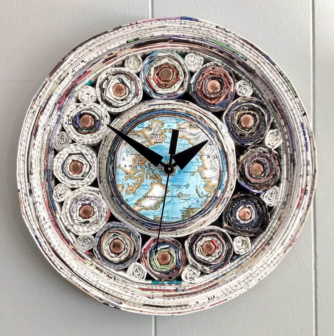 North Pole - Ticking Pages - Handmade Wall Clock - Etsy