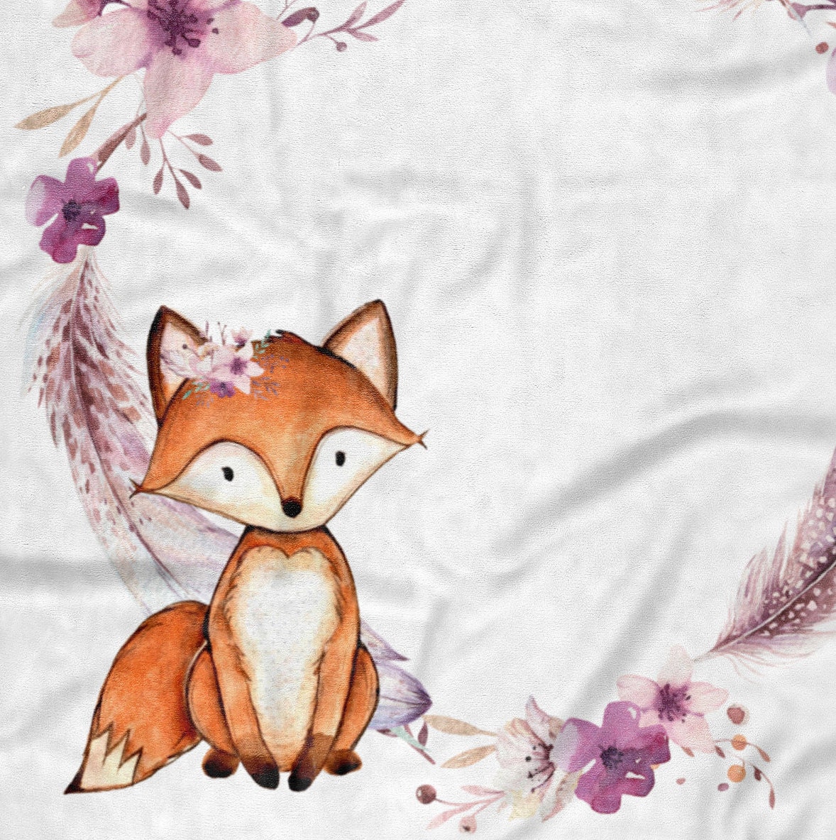 Fox Girl Baby Blanket / Woodland Nursery / Baby Girl Milestone - Etsy
