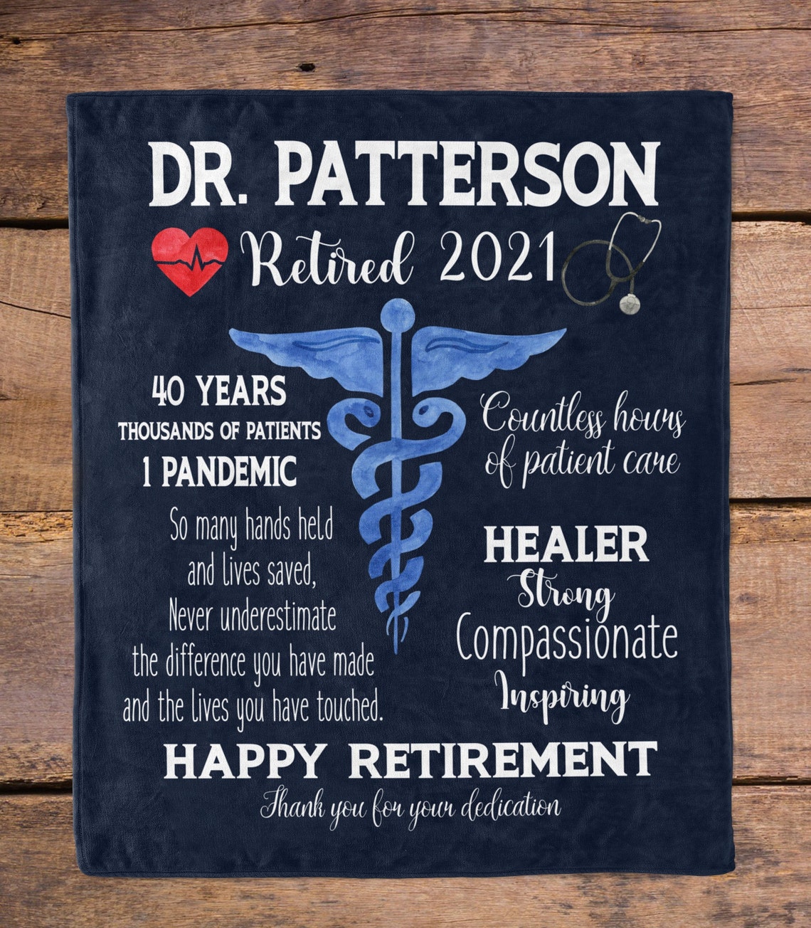 Dr. Doctor Physician Retirement Gift Personalized Blanket / - Etsy
