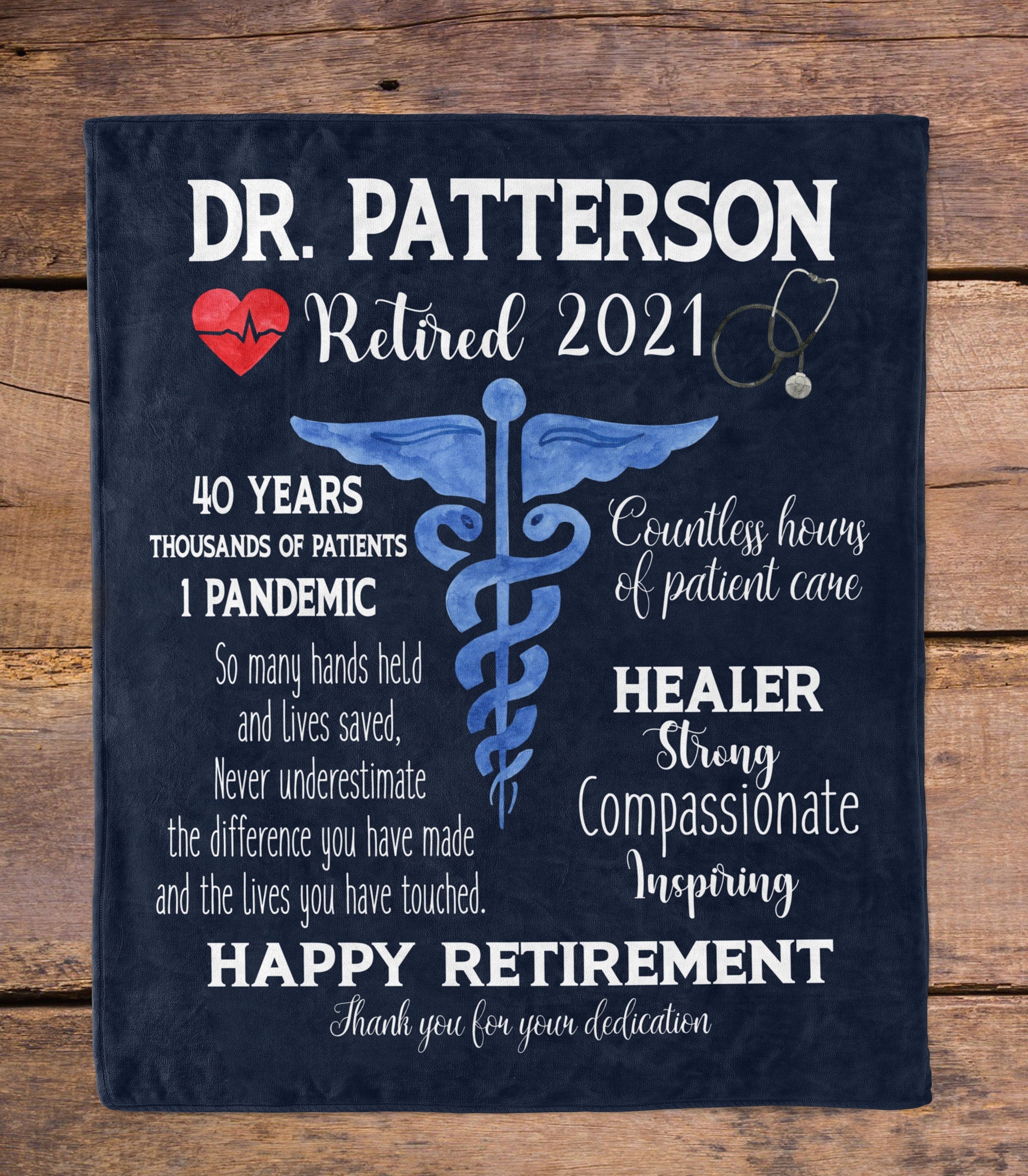 Dr. Doctor Physician Retirement Gift Personalized Blanket / - Etsy