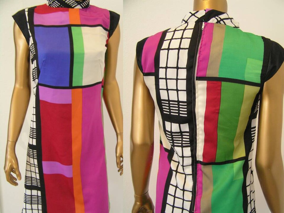 Geometric Color Block Mondrian Mini Dress Montana Pattern. XS - Etsy